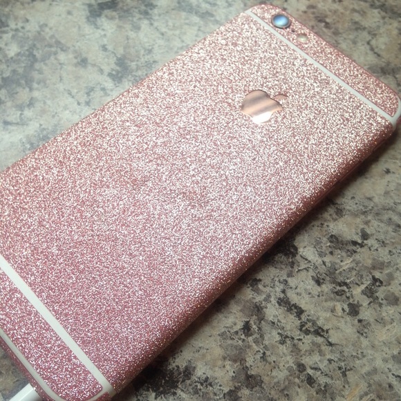 Accessories | Iphone 8 Plus Cute Rose Gold Glitter Decal | Poshmark